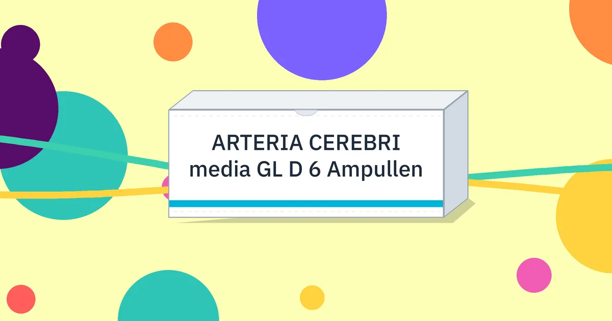 Symbolbild: Packung mit der Aufschrift ARTERIA CEREBRI media GL D 6 Ampullen (PZN 02903864) – Verfügbarkeit und Bezug in Apotheken in Frankfurt am Main