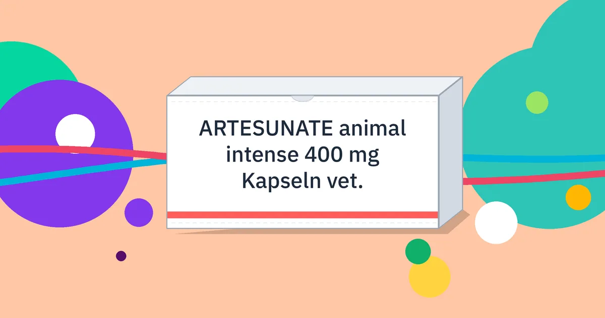 Symbolbild: Packung mit der Aufschrift ARTESUNATE animal intense 400 mg Kapseln vet. (PZN 18466851) – Verfügbarkeit und Bezug in Apotheken in Frankfurt am Main