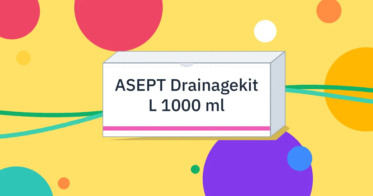 Symbolbild: Packung mit der Aufschrift ASEPT Drainagekit L 1000 ml (PZN 12489940) – Verfügbarkeit und Bezug in Apotheken in Frankfurt am Main