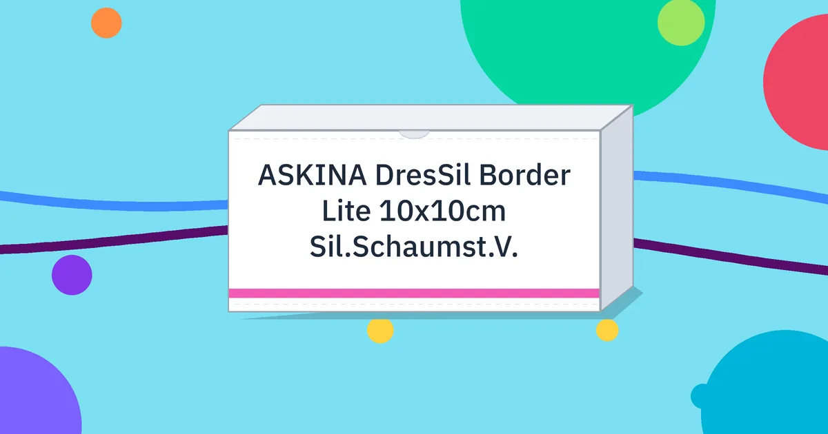 Symbolbild: Packung mit der Aufschrift ASKINA DresSil Border Lite 10x10cm Sil.Schaumst.V. (PZN 15268760) – Verfügbarkeit und Bezug in Apotheken in Frankfurt am Main