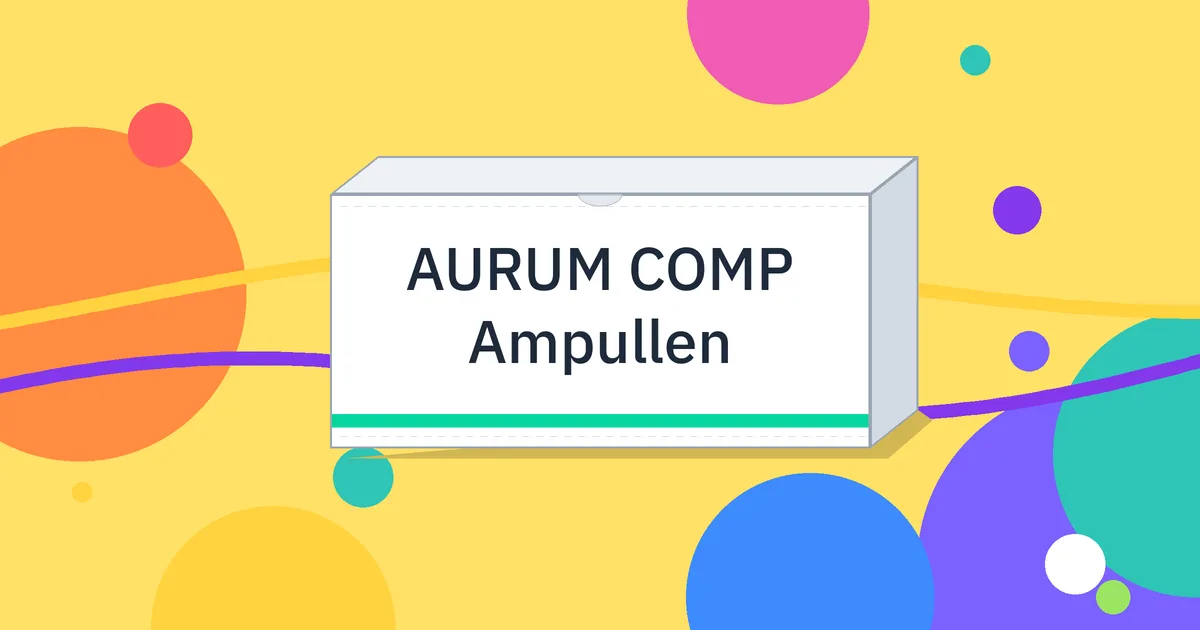 Symbolbild: Packung mit der Aufschrift AURUM COMP Ampullen (PZN 01750737) – Verfügbarkeit und Bezug in Apotheken in Frankfurt am Main