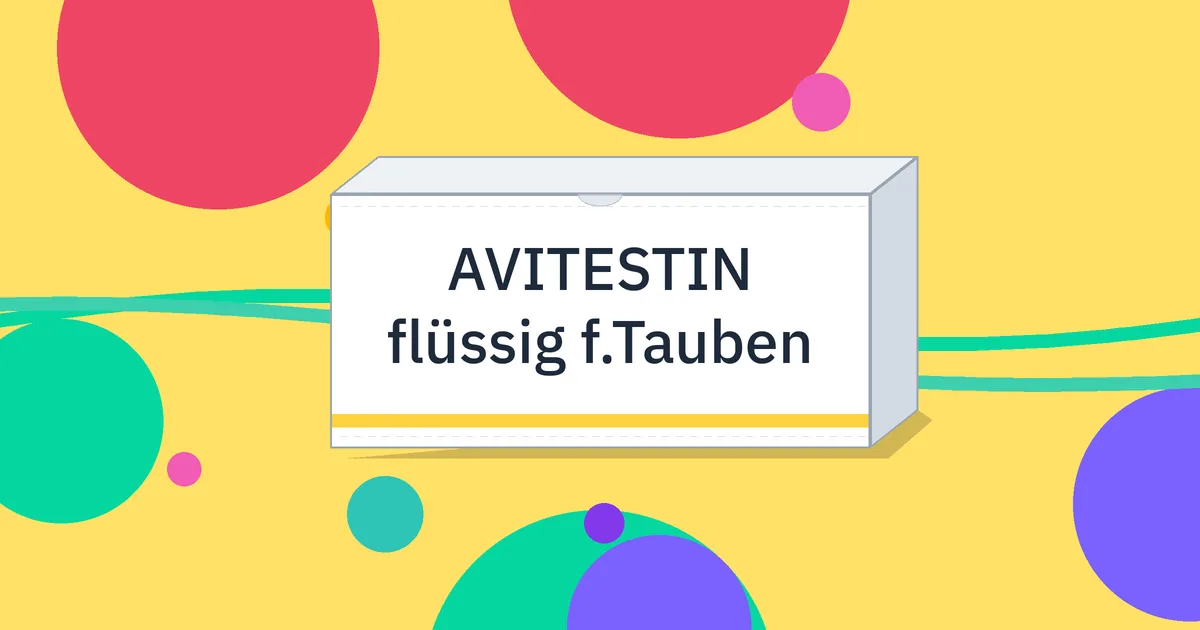 Symbolbild: Packung mit der Aufschrift AVITESTIN flüssig f.Tauben (PZN 11070759) – Verfügbarkeit und Bezug in Apotheken in Frankfurt am Main