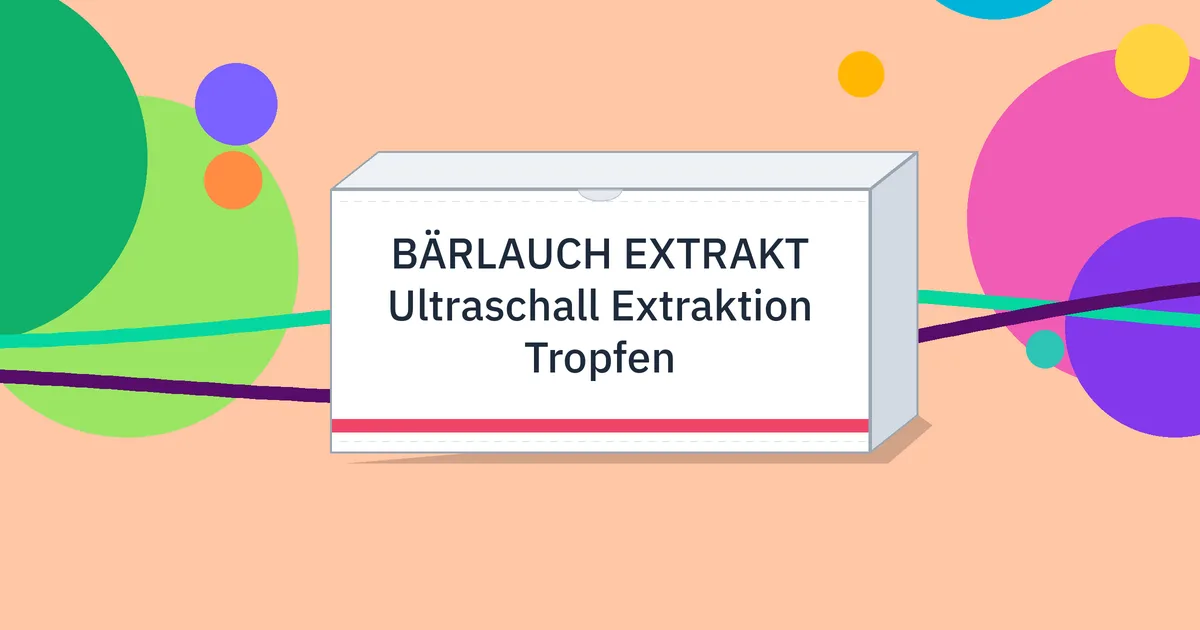 Symbolbild: Packung mit der Aufschrift BÄRLAUCH EXTRAKT Ultraschall Extraktion Tropfen (PZN 18724359) – Verfügbarkeit und Bezug in Apotheken in Frankfurt am Main