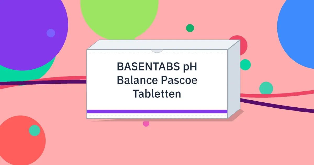 Symbolbild: Packung mit der Aufschrift BASENTABS pH Balance Pascoe Tabletten (PZN 02246478) – Verfügbarkeit und Bezug in Apotheken in Frankfurt am Main