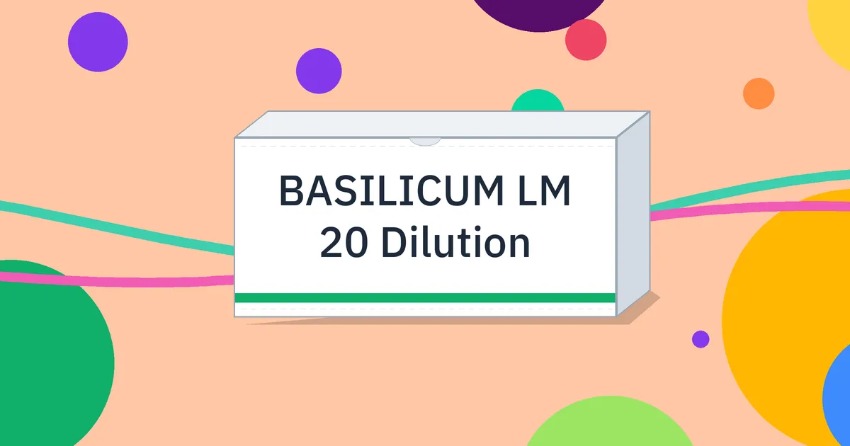 Symbolbild: Packung mit der Aufschrift BASILICUM LM 20 Dilution (PZN 12790817) – Verfügbarkeit und Bezug in Apotheken in Frankfurt am Main