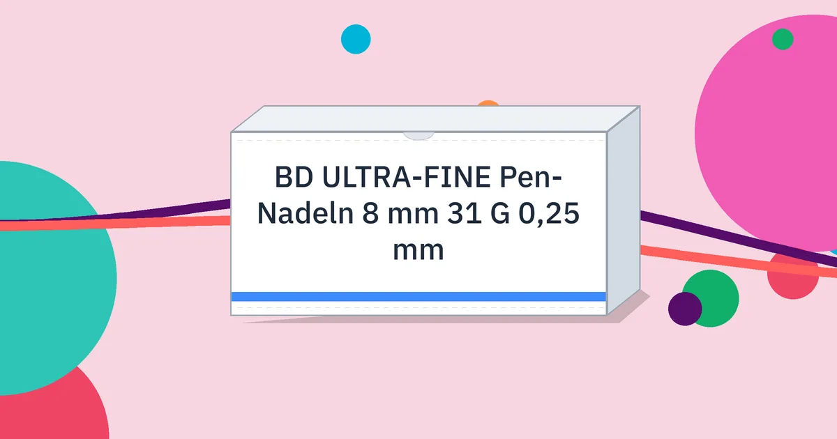 Symbolbild: Packung mit der Aufschrift BD ULTRA-FINE Pen-Nadeln 8 mm 31 G 0,25 mm (PZN 18362979) – Verfügbarkeit und Bezug in Apotheken in Frankfurt am Main