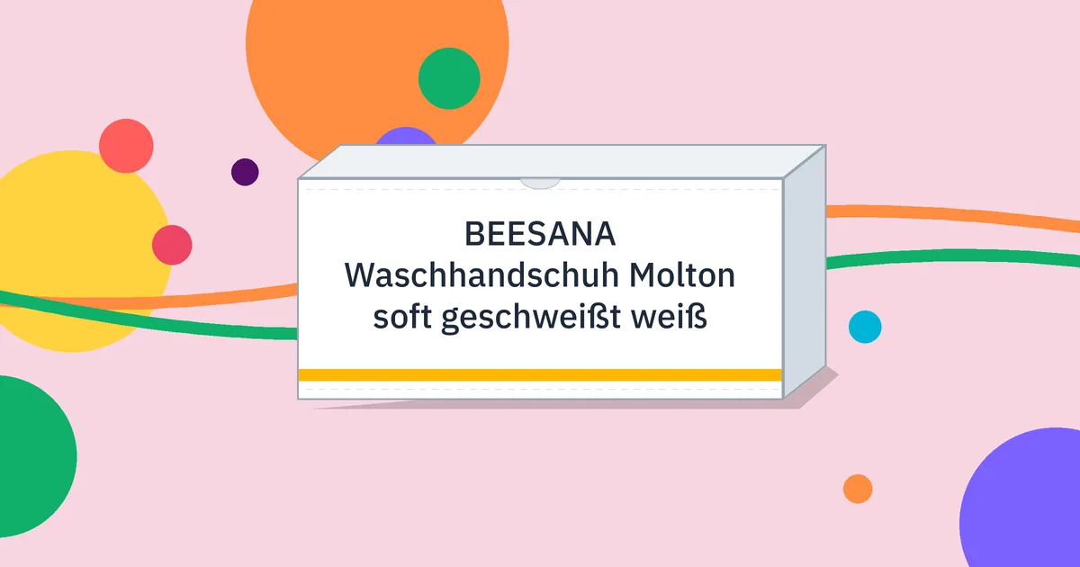 Symbolbild: Packung mit der Aufschrift BEESANA Waschhandschuh Molton soft geschweißt weiß (PZN 11703466) – Verfügbarkeit und Bezug in Apotheken in Frankfurt am Main