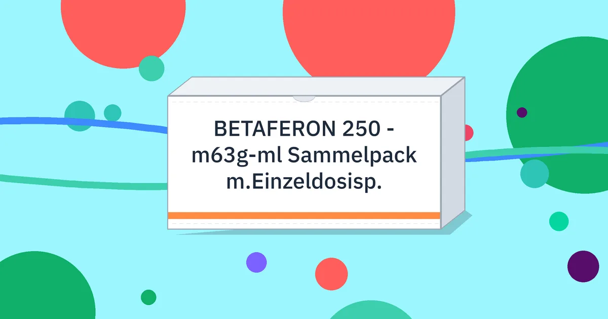 Symbolbild: Packung mit der Aufschrift BETAFERON 250 -m63g-ml Sammelpack m.Einzeldosisp. (PZN 03415859) – Verfügbarkeit und Bezug in Apotheken in Frankfurt am Main