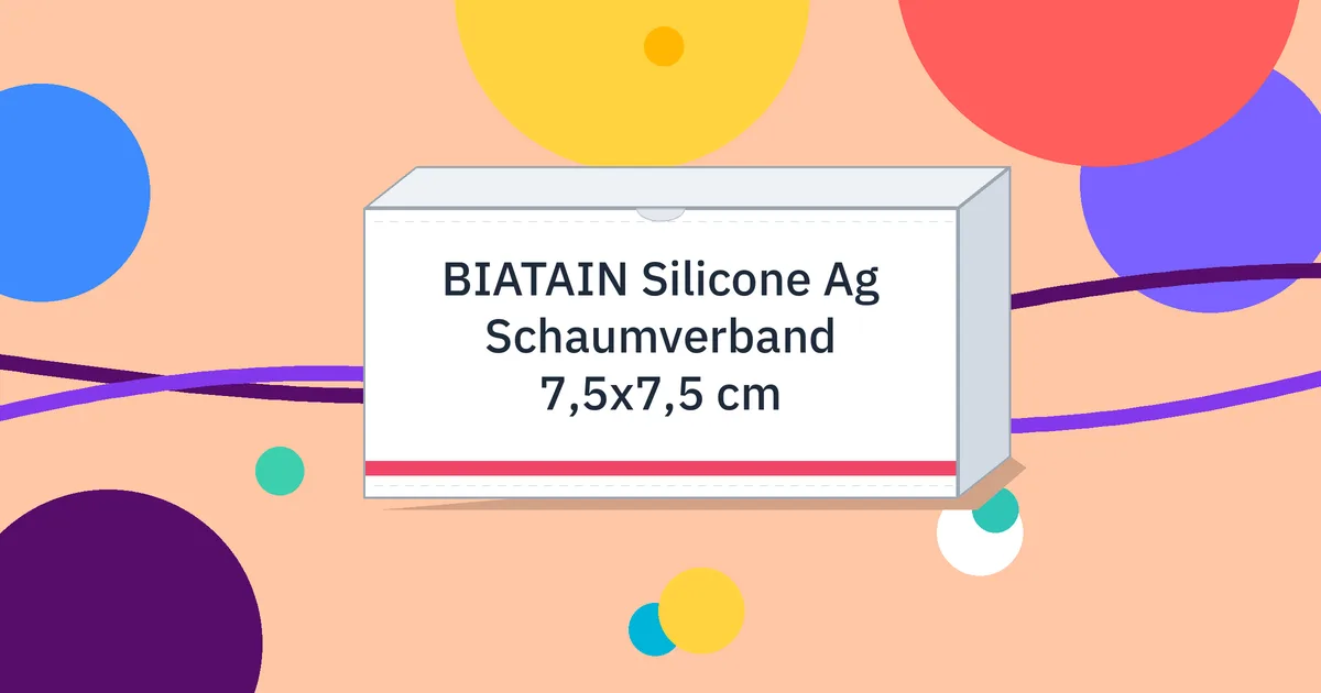 Symbolbild: Packung mit der Aufschrift BIATAIN Silicone Ag Schaumverband 7,5x7,5 cm (PZN 18670126) – Verfügbarkeit und Bezug in Apotheken in Frankfurt am Main