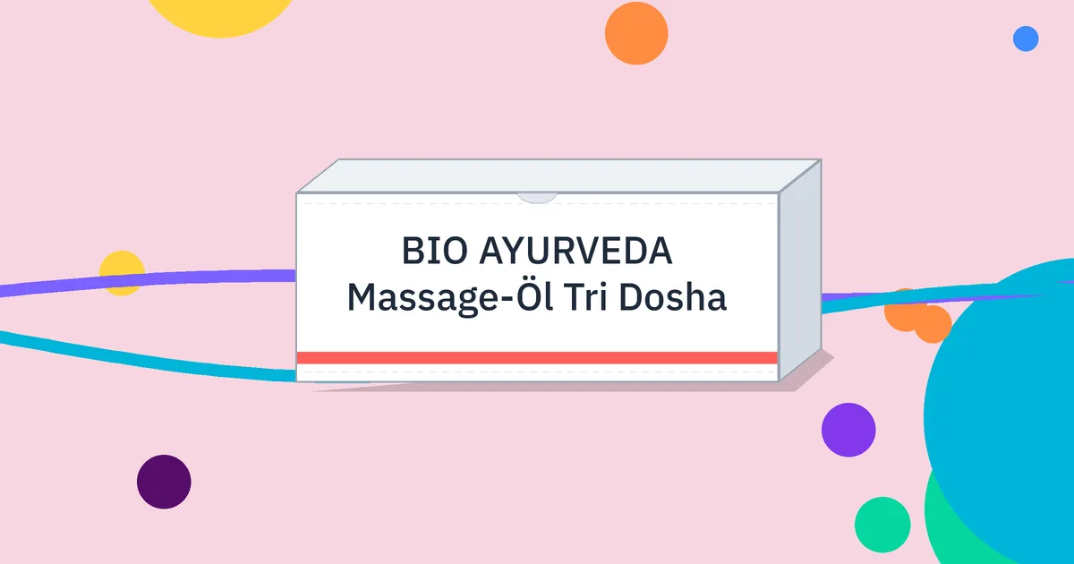 Symbolbild: Packung mit der Aufschrift BIO AYURVEDA Massage-Öl Tri Dosha (PZN 05549297) – Verfügbarkeit und Bezug in Apotheken in Frankfurt am Main