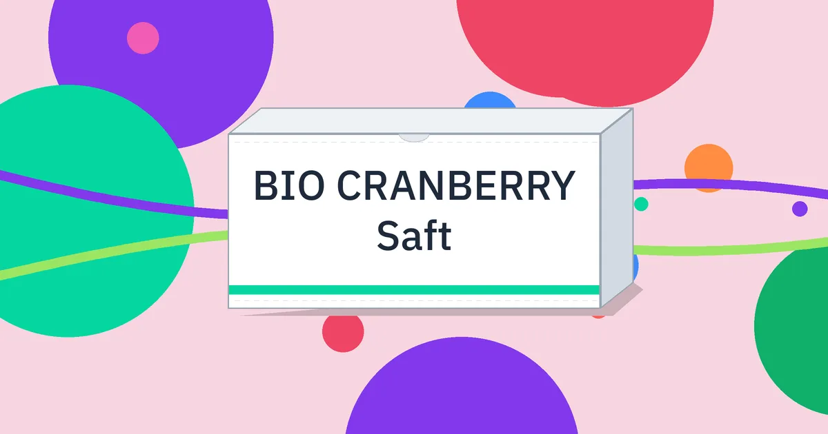 Symbolbild: Packung mit der Aufschrift BIO CRANBERRY Saft (PZN 08483245) – Verfügbarkeit und Bezug in Apotheken in Frankfurt am Main
