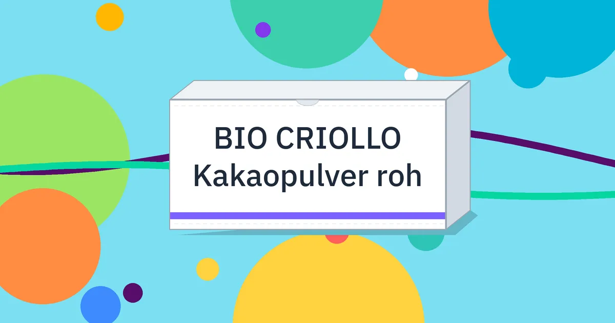Symbolbild: Packung mit der Aufschrift BIO CRIOLLO Kakaopulver roh (PZN 19307511) – Verfügbarkeit und Bezug in Apotheken in Frankfurt am Main