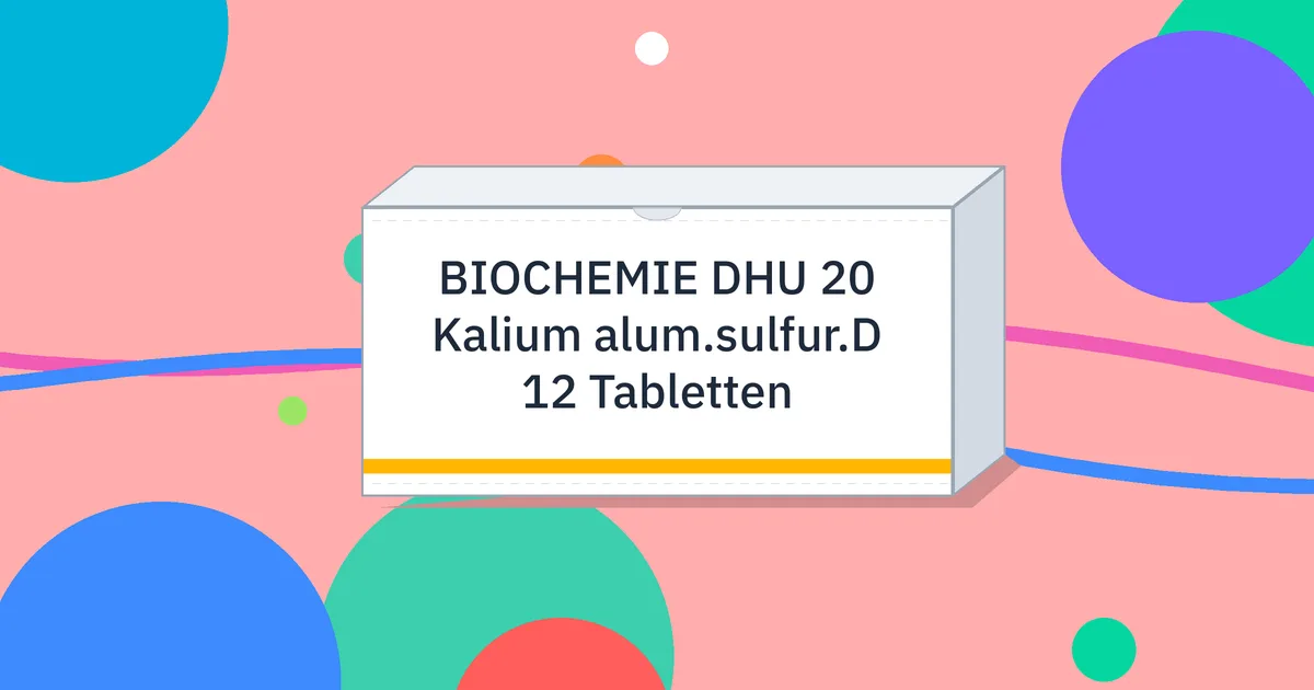 Symbolbild: Packung mit der Aufschrift BIOCHEMIE DHU 20 Kalium alum.sulfur.D 12 Tabletten (PZN 02581604) – Verfügbarkeit und Bezug in Apotheken in Frankfurt am Main
