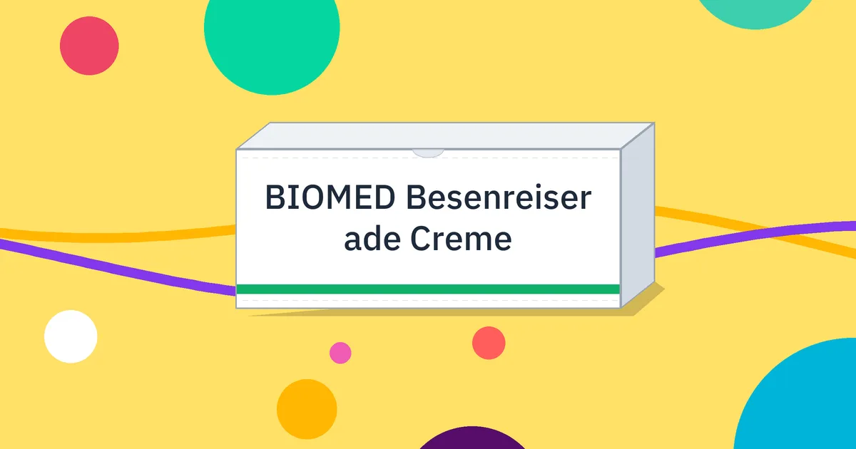 Symbolbild: Packung mit der Aufschrift BIOMED Besenreiser ade Creme (PZN 11554552) – Verfügbarkeit und Bezug in Apotheken in Frankfurt am Main