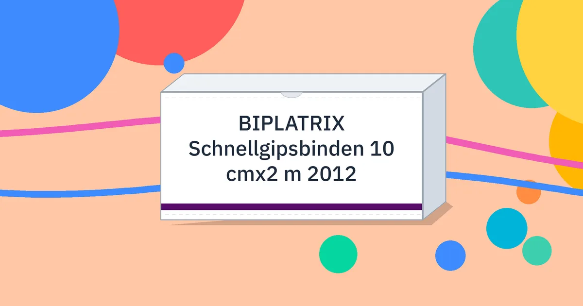 Symbolbild: Packung mit der Aufschrift BIPLATRIX Schnellgipsbinden 10 cmx2 m 2012 (PZN 07154172) – Verfügbarkeit und Bezug in Apotheken in Frankfurt am Main