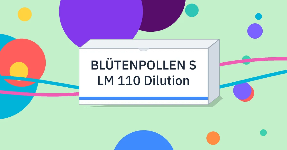 Symbolbild: Packung mit der Aufschrift BLÜTENPOLLEN S LM 110 Dilution (PZN 12795507) – Verfügbarkeit und Bezug in Apotheken in Frankfurt am Main
