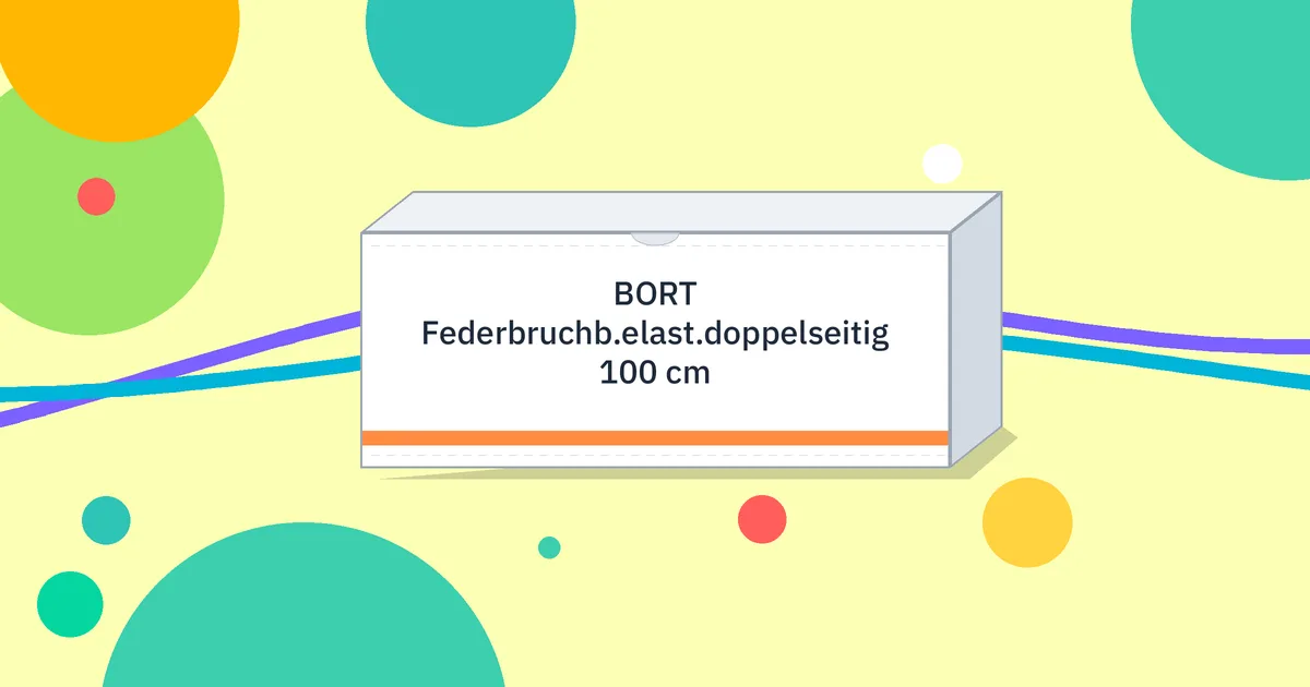 Symbolbild: Packung mit der Aufschrift BORT Federbruchb.elast.doppelseitig 100 cm (PZN 07195946) – Verfügbarkeit und Bezug in Apotheken in Frankfurt am Main