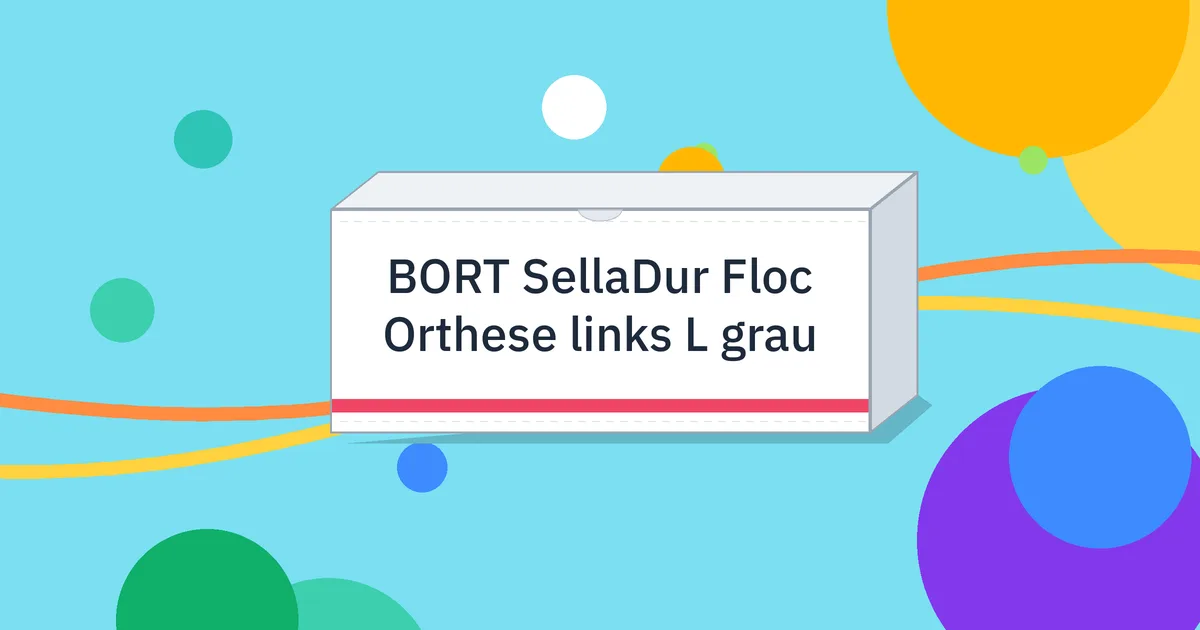 Symbolbild: Packung mit der Aufschrift BORT SellaDur Floc Orthese links L grau (PZN 01513061) – Verfügbarkeit und Bezug in Apotheken in Frankfurt am Main