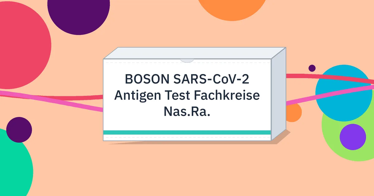 Symbolbild: Packung mit der Aufschrift BOSON SARS-CoV-2 Antigen Test Fachkreise Nas.Ra. (PZN 17263471) – Verfügbarkeit und Bezug in Apotheken in Frankfurt am Main