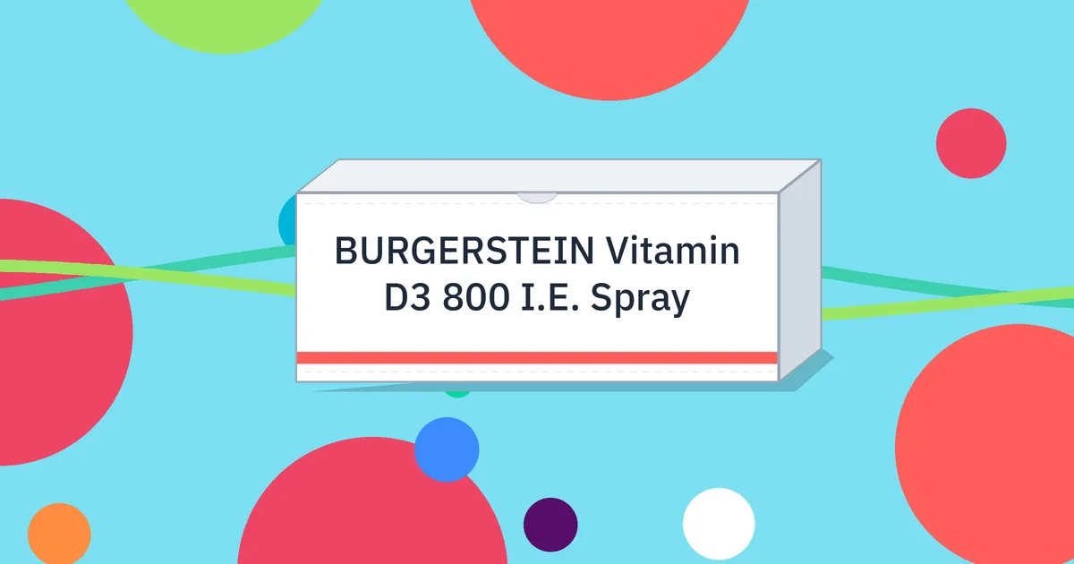 Symbolbild: Packung mit der Aufschrift BURGERSTEIN Vitamin D3 800 I.E. Spray (PZN 17375299) – Verfügbarkeit und Bezug in Apotheken in Frankfurt am Main