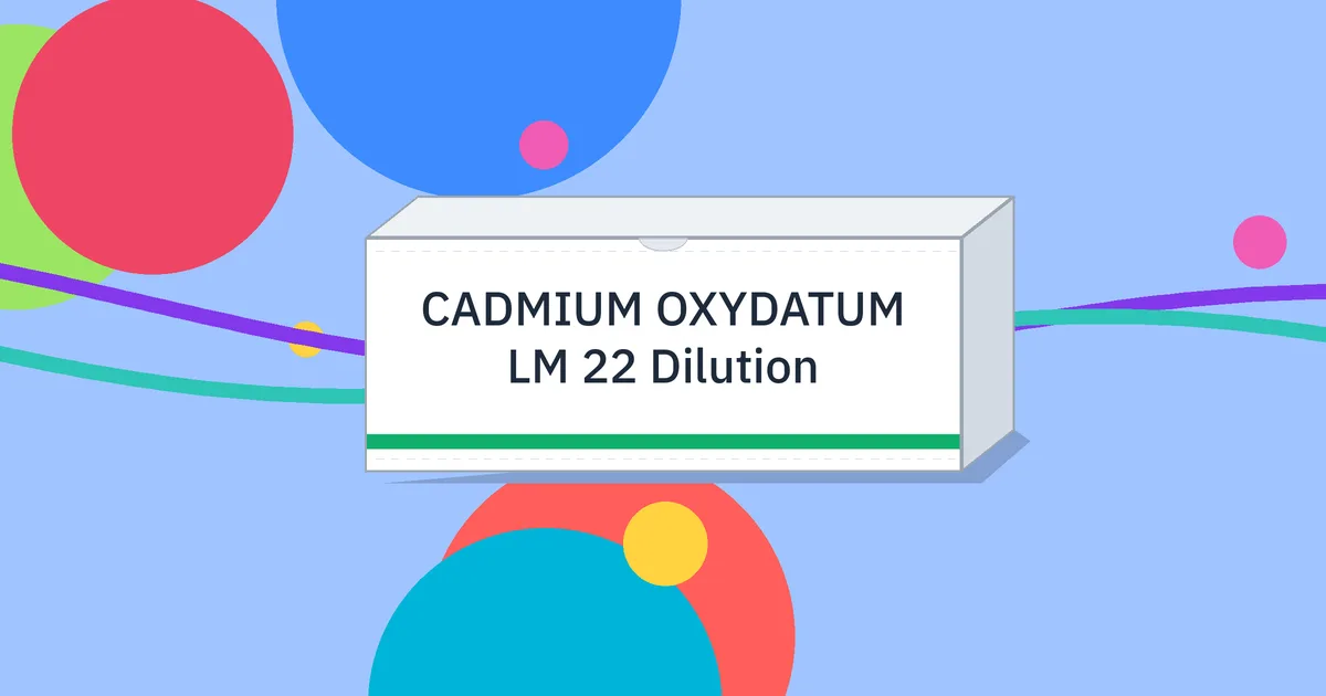 Symbolbild: Packung mit der Aufschrift CADMIUM OXYDATUM LM 22 Dilution (PZN 13401350) – Verfügbarkeit und Bezug in Apotheken in Frankfurt am Main