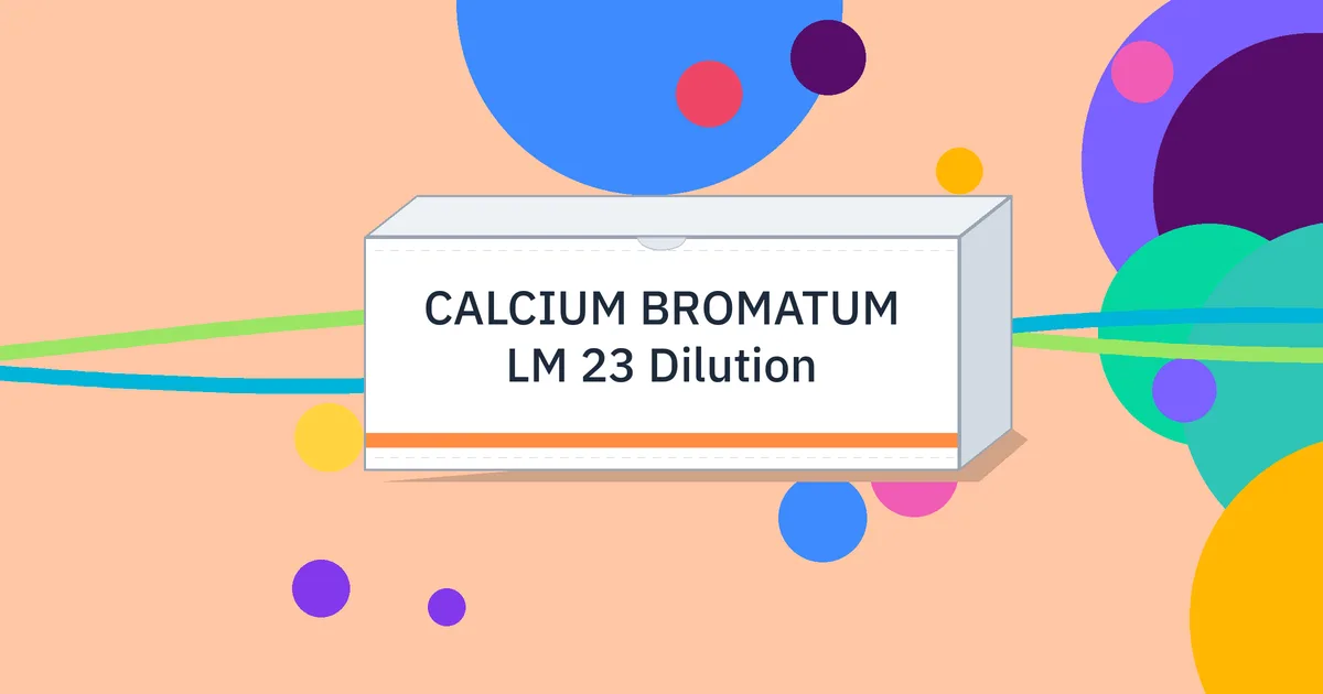 Symbolbild: Packung mit der Aufschrift CALCIUM BROMATUM LM 23 Dilution (PZN 13407996) – Verfügbarkeit und Bezug in Apotheken in Frankfurt am Main