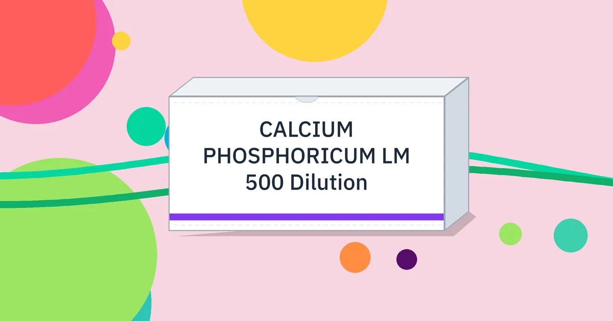 Symbolbild: Packung mit der Aufschrift CALCIUM PHOSPHORICUM LM 500 Dilution (PZN 13692985) – Verfügbarkeit und Bezug in Apotheken in Frankfurt am Main
