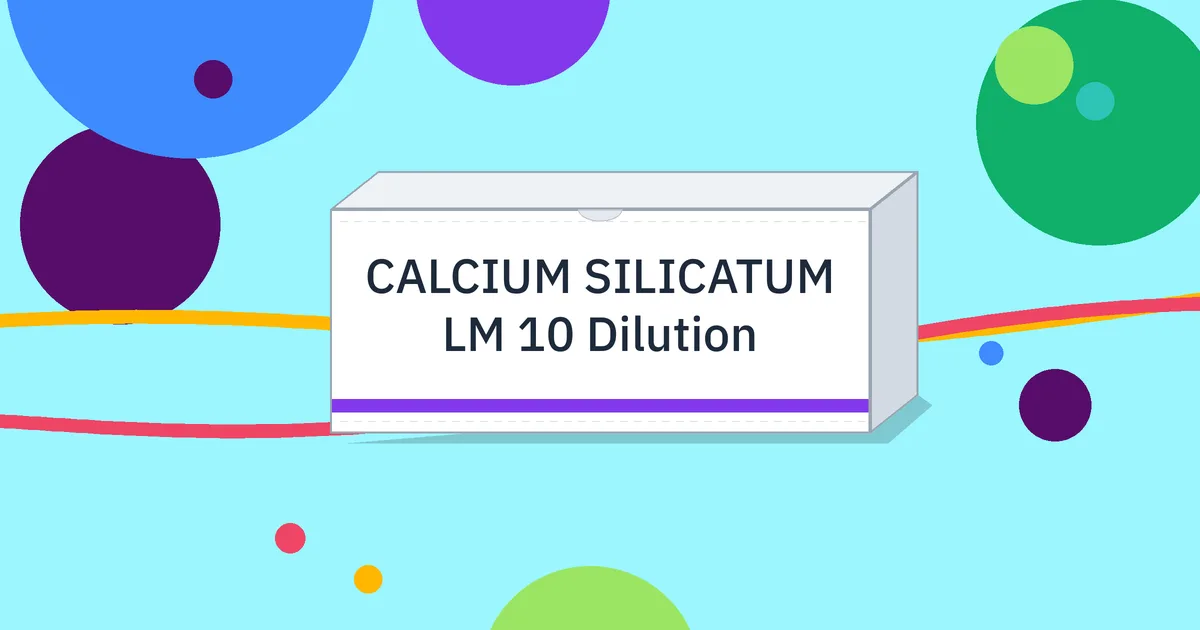 Symbolbild: Packung mit der Aufschrift CALCIUM SILICATUM LM 10 Dilution (PZN 12805602) – Verfügbarkeit und Bezug in Apotheken in Frankfurt am Main