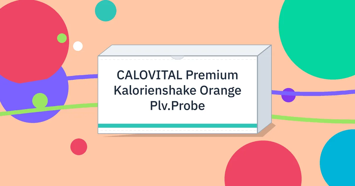 Symbolbild: Packung mit der Aufschrift CALOVITAL Premium Kalorienshake Orange Plv.Probe (PZN 19823276) – Verfügbarkeit und Bezug in Apotheken in Frankfurt am Main