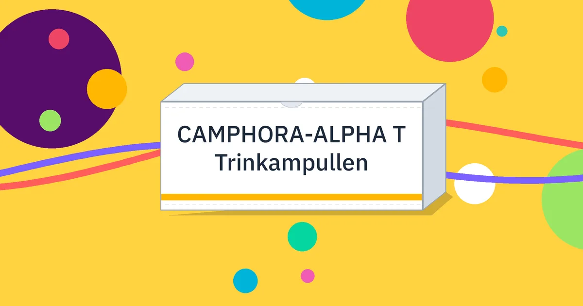 Symbolbild: Packung mit der Aufschrift CAMPHORA-ALPHA T Trinkampullen (PZN 10223020) – Verfügbarkeit und Bezug in Apotheken in Frankfurt am Main