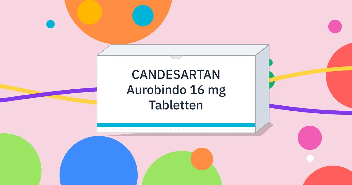 Symbolbild: Packung mit der Aufschrift CANDESARTAN Aurobindo 16 mg Tabletten (PZN 10142132) – Verfügbarkeit und Bezug in Apotheken in Frankfurt am Main
