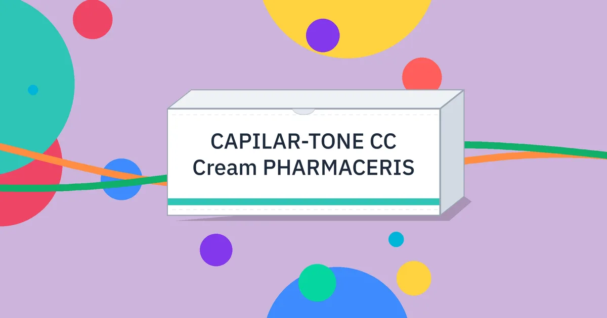 Symbolbild: Packung mit der Aufschrift CAPILAR-TONE CC Cream PHARMACERIS (PZN 16390641) – Verfügbarkeit und Bezug in Apotheken in Frankfurt am Main