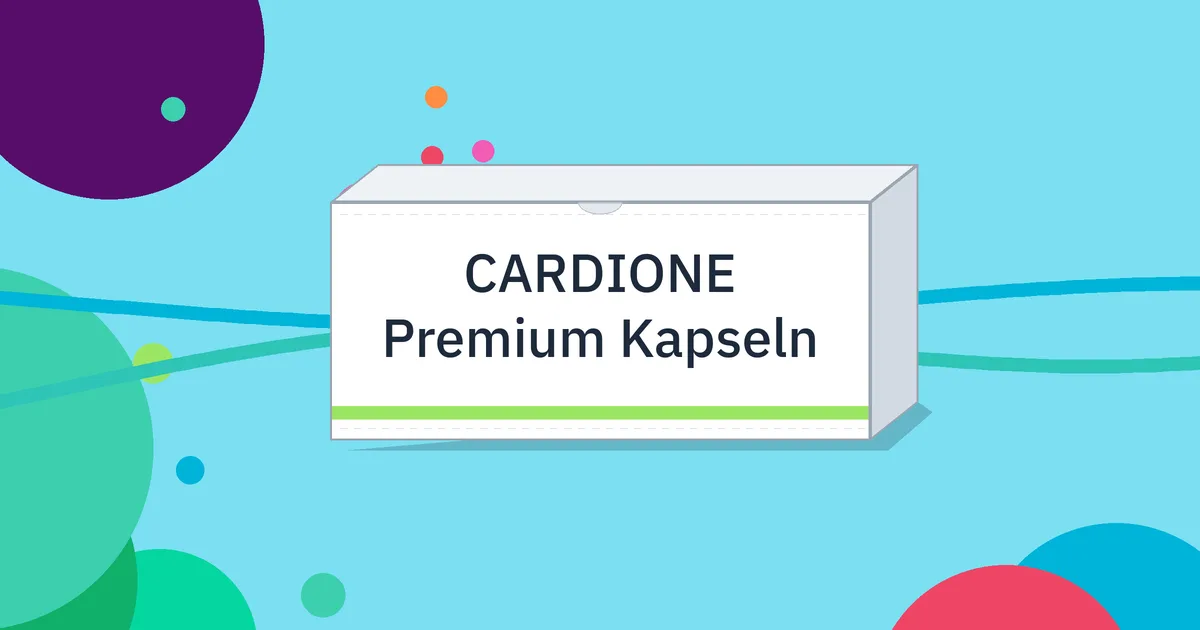 Symbolbild: Packung mit der Aufschrift CARDIONE Premium Kapseln (PZN 19469099) – Verfügbarkeit und Bezug in Apotheken in Frankfurt am Main