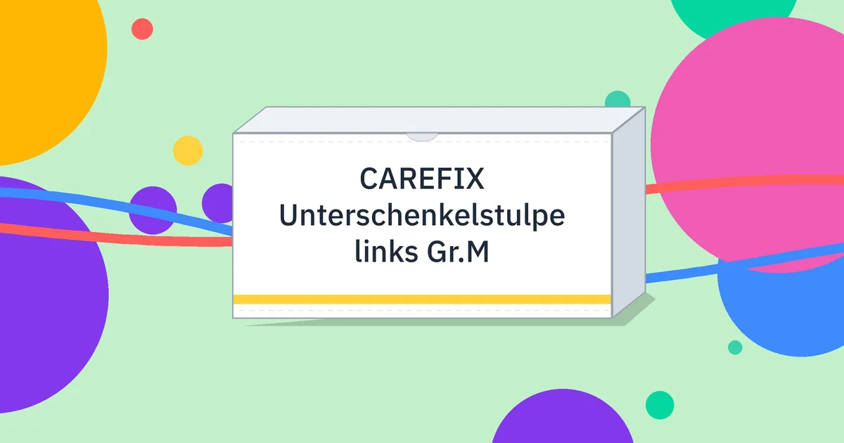 Symbolbild: Packung mit der Aufschrift CAREFIX Unterschenkelstulpe links Gr.M (PZN 09080420) – Verfügbarkeit und Bezug in Apotheken in Frankfurt am Main