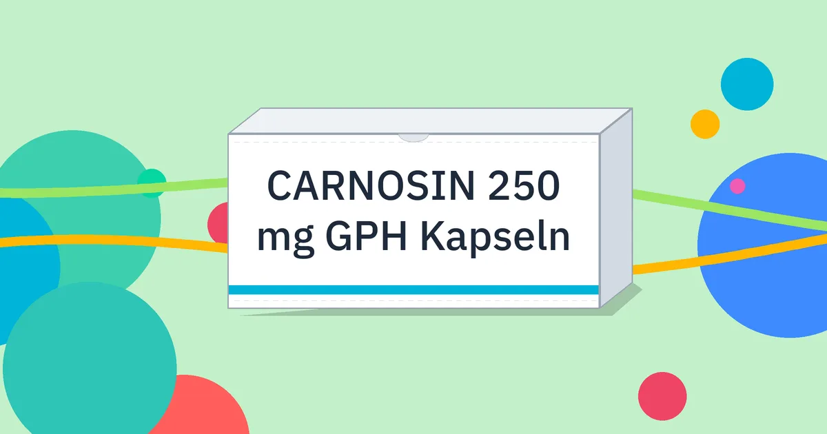 Symbolbild: Packung mit der Aufschrift CARNOSIN 250 mg GPH Kapseln (PZN 00948880) – Verfügbarkeit und Bezug in Apotheken in Frankfurt am Main