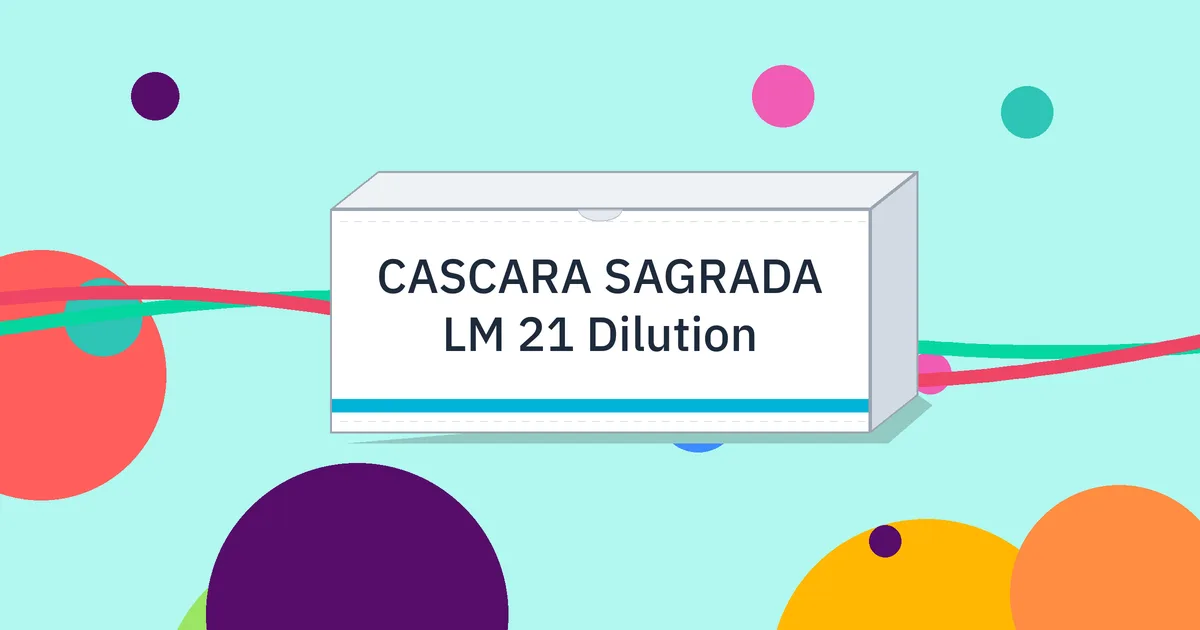 Symbolbild: Packung mit der Aufschrift CASCARA SAGRADA LM 21 Dilution (PZN 13433002) – Verfügbarkeit und Bezug in Apotheken in Frankfurt am Main
