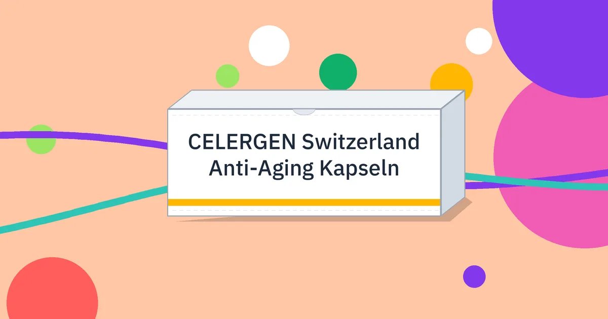 Symbolbild: Packung mit der Aufschrift CELERGEN Switzerland Anti-Aging Kapseln (PZN 19622218) – Verfügbarkeit und Bezug in Apotheken in Frankfurt am Main