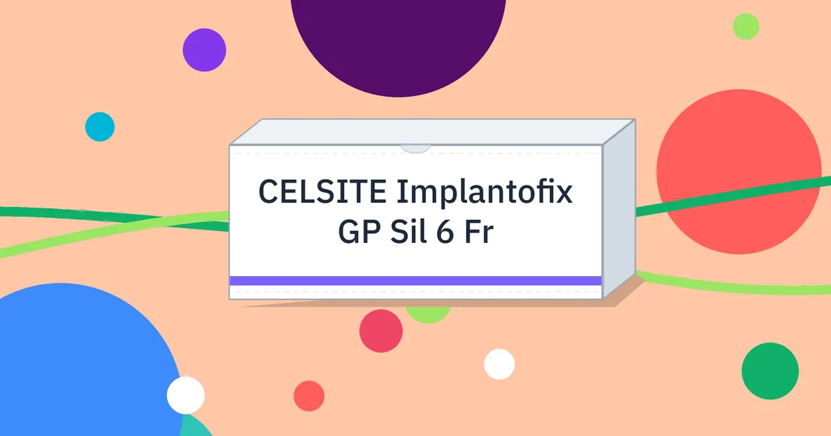 Symbolbild: Packung mit der Aufschrift CELSITE Implantofix GP Sil 6 Fr (PZN 07611480) – Verfügbarkeit und Bezug in Apotheken in Frankfurt am Main