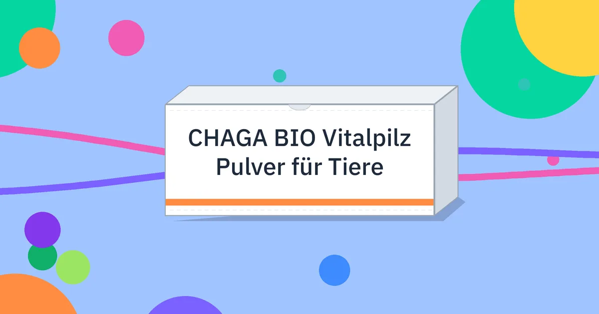Symbolbild: Packung mit der Aufschrift CHAGA BIO Vitalpilz Pulver für Tiere (PZN 10763928) – Verfügbarkeit und Bezug in Apotheken in Frankfurt am Main
