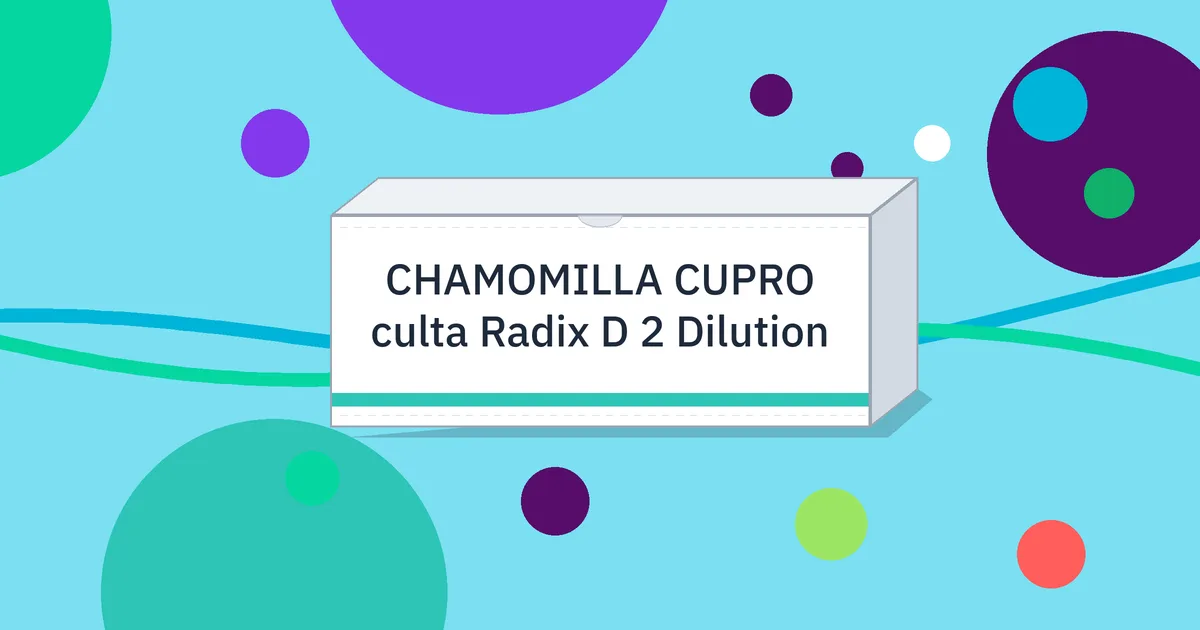 Symbolbild: Packung mit der Aufschrift CHAMOMILLA CUPRO culta Radix D 2 Dilution (PZN 01613851) – Verfügbarkeit und Bezug in Apotheken in Frankfurt am Main