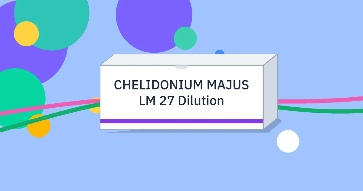 Symbolbild: Packung mit der Aufschrift CHELIDONIUM MAJUS LM 27 Dilution (PZN 12813122) – Verfügbarkeit und Bezug in Apotheken in Frankfurt am Main