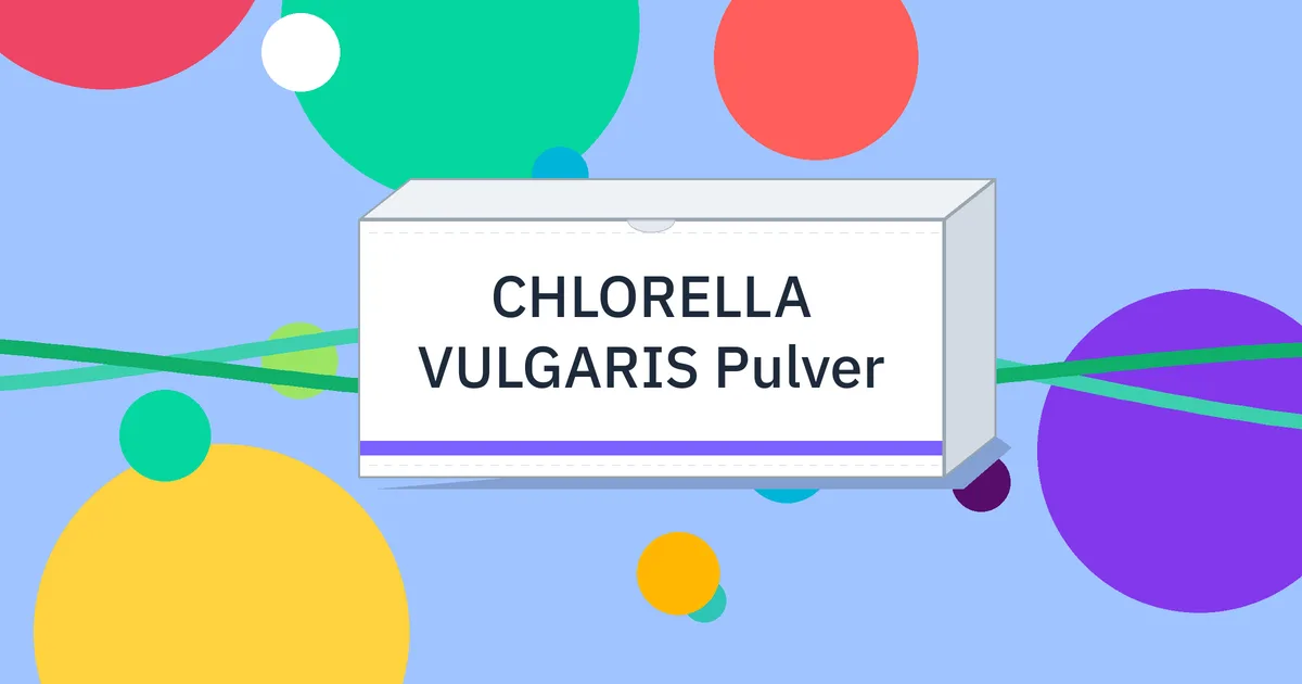 Symbolbild: Packung mit der Aufschrift CHLORELLA VULGARIS Pulver (PZN 18778384) – Verfügbarkeit und Bezug in Apotheken in Frankfurt am Main