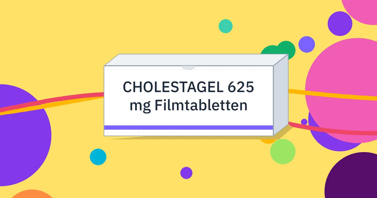 Symbolbild: Packung mit der Aufschrift CHOLESTAGEL 625 mg Filmtabletten (PZN 08738107) – Verfügbarkeit und Bezug in Apotheken in Frankfurt am Main
