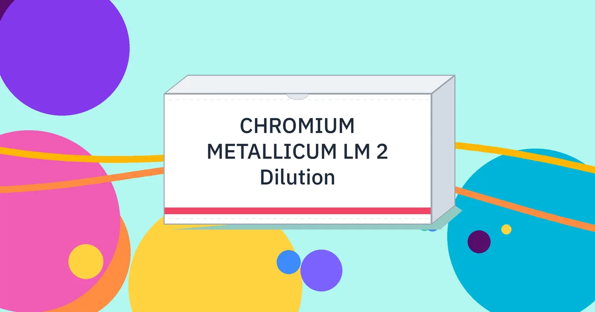 Symbolbild: Packung mit der Aufschrift CHROMIUM METALLICUM LM 2 Dilution (PZN 12817686) – Verfügbarkeit und Bezug in Apotheken in Frankfurt am Main