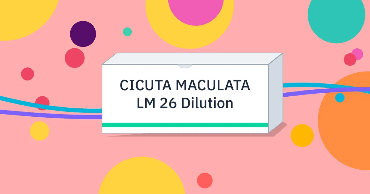 Symbolbild: Packung mit der Aufschrift CICUTA MACULATA LM 26 Dilution (PZN 12818421) – Verfügbarkeit und Bezug in Apotheken in Frankfurt am Main