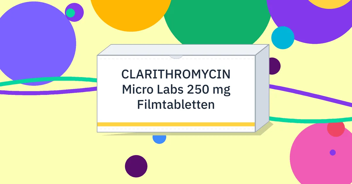 Symbolbild: Packung mit der Aufschrift CLARITHROMYCIN Micro Labs 250 mg Filmtabletten (PZN 10818368) – Verfügbarkeit und Bezug in Apotheken in Frankfurt am Main