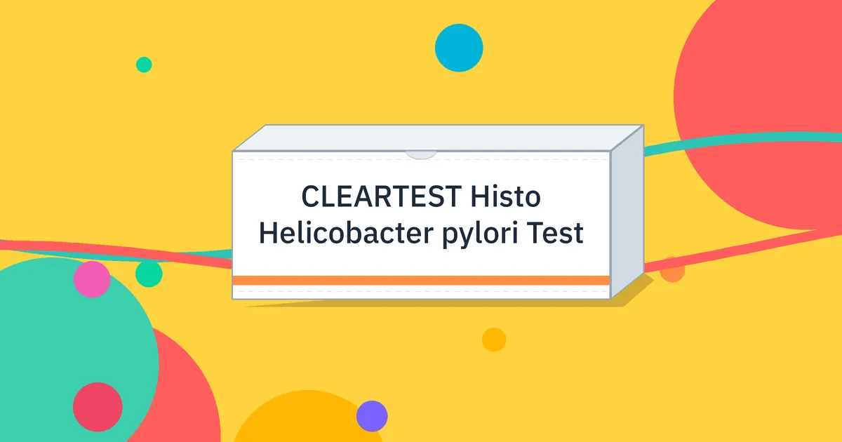 Symbolbild: Packung mit der Aufschrift CLEARTEST Histo Helicobacter pylori Test (PZN 18038799) – Verfügbarkeit und Bezug in Apotheken in Frankfurt am Main