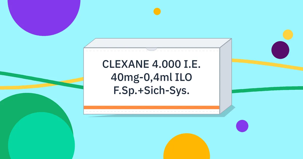 Symbolbild: Packung mit der Aufschrift CLEXANE 4.000 I.E. 40mg-0,4ml ILO F.Sp.+Sich-Sys. (PZN 15785863) – Verfügbarkeit und Bezug in Apotheken in Frankfurt am Main