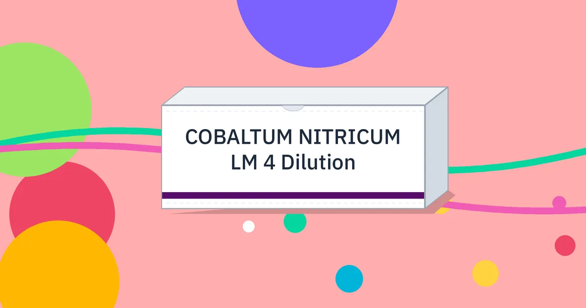 Symbolbild: Packung mit der Aufschrift COBALTUM NITRICUM LM 4 Dilution (PZN 12823497) – Verfügbarkeit und Bezug in Apotheken in Frankfurt am Main