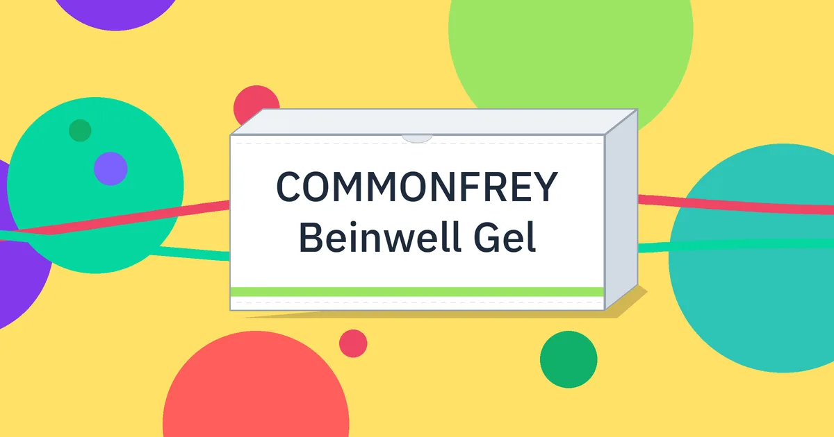 Symbolbild: Packung mit der Aufschrift COMMONFREY Beinwell Gel (PZN 06550658) – Verfügbarkeit und Bezug in Apotheken in Frankfurt am Main